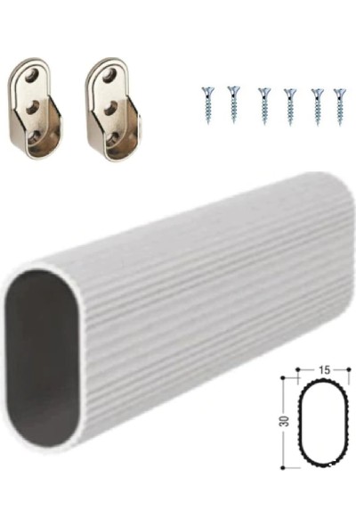 Arwino 40 cm Uzunluğunda U Tip Alm Boru Seti Dolap Içi Krom Kaplama Askı Borusu + 2 Adet Flanş + Vidaları Arwino 40 cm Uzunluğunda U Tip Alm Boru Seti Dolap Içi Krom Kaplama Askı Borusu + 2 Adet Flanş + Vidaları