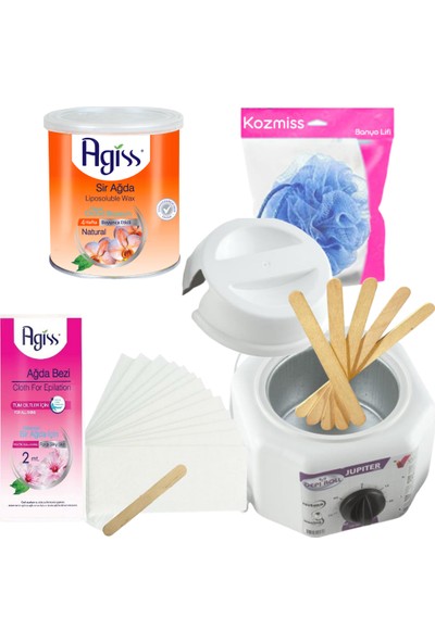 Agiss Naturel Konserve Sir Ağda 240 ml + Ağda Makinesi 5'li Set Agiss Naturel Konserve Sir Ağda 240 ml + Ağda Makinesi 5'li Set