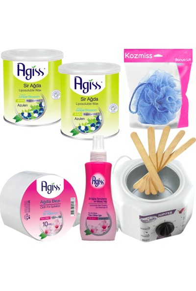 Agiss Azulen Konserve Sir Ağda 240 ml + Ağda Makinesi 7'li Set Agiss Azulen Konserve Sir Ağda 240 ml + Ağda Makinesi 7'li Set