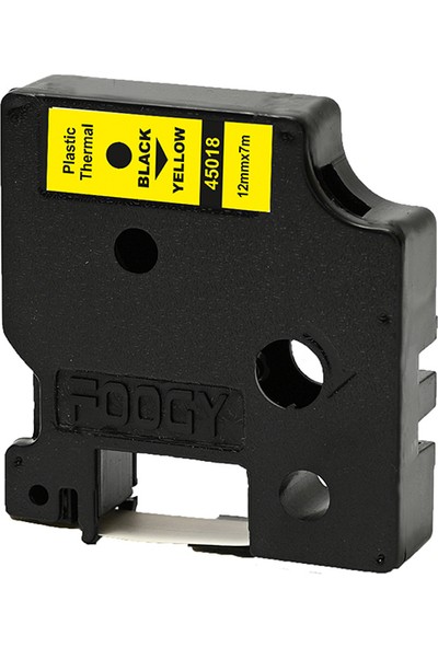Foogy Dymo D1 Muadili Plastik Thermal Yedek Şerit Etiket 12 mm 7 mt Sarı Siyah Foogy Dymo D1 Muadili Plastik Thermal Yedek Şerit Etiket 12 mm 7 mt Sarı Siyah