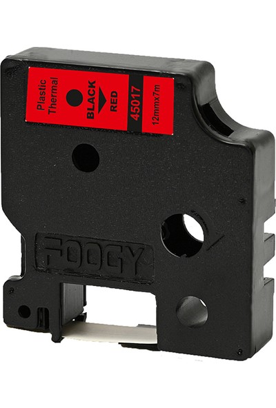 Foogy 45017 Dymo D1 Etiket Muadili 12 mm 7 mt Kırmızı Siyah Foogy 45017 Dymo D1 Etiket Muadili 12 mm 7 mt Kırmızı Siyah