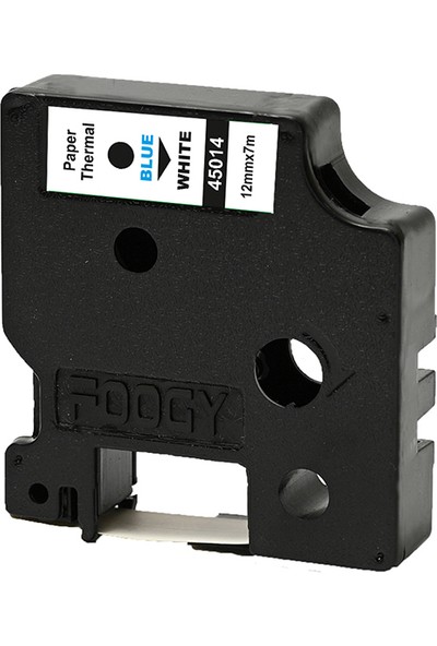 Foogy Dymo D1 Etiket Muadili Thermal Kağıt 12 mm 7 mt Beyaz Üstü Mavi Yazı Foogy Dymo D1 Etiket Muadili Thermal Kağıt 12 mm 7 mt Beyaz Üstü Mavi Yazı