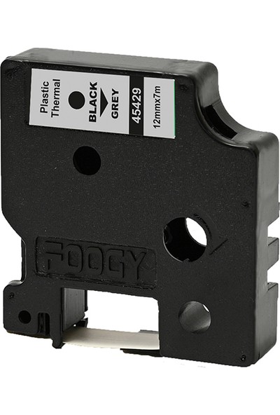 Foogy Dymo D1 Etiket Muadili Plastik Thermal 12 mm 7 mt Gri Siyah Foogy Dymo D1 Etiket Muadili Plastik Thermal 12 mm 7 mt Gri Siyah