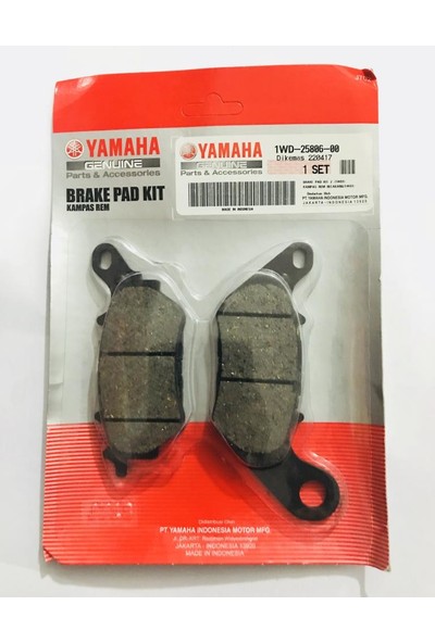 Yamaha Yzf R25 / MT25 Arka Fren Balatası 1WD2580600 Yamaha Yzf R25 / MT25 Arka Fren Balatası 1WD2580600