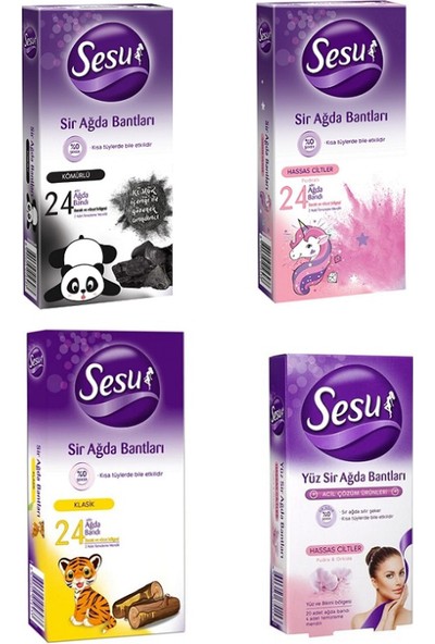 Sesu 3 Adet Vücut 24'lü ve Yüz Için 20'li Ağda Bandı