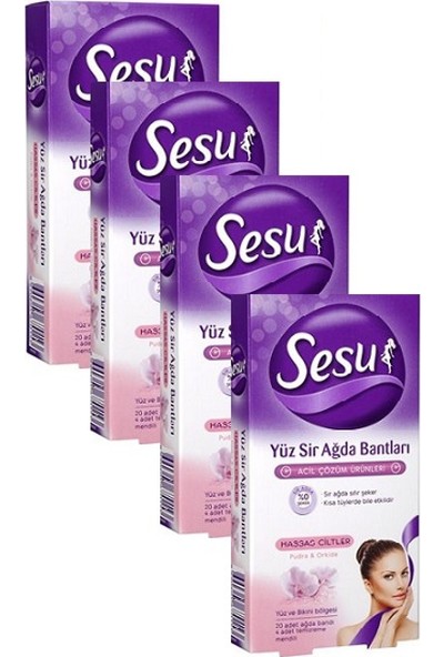 Sesu Hassas Ciltler Için Sesu Yüz Ağda 20'li X4 Adet Sesu Hassas Ciltler Için Sesu Yüz Ağda 20'li X4 Adet