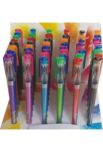 Chosch 0,38 Süper Ince Renkli Jel Kalem 48'li