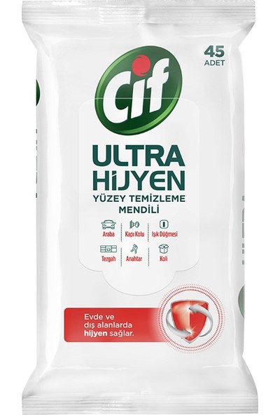 Cıf Ultra Hıjyen Yuzey Mendılı 45'li x 3