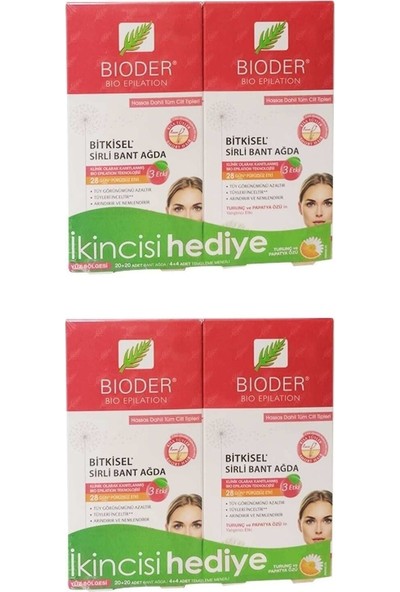 Bioder Epiten Yüz Için Sirli Bant Ağda Bantları 1+1 40'lı x 2 Adet Bioder Epiten Yüz Için Sirli Bant Ağda Bantları 1+1 40'lı x 2 Adet