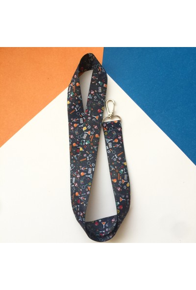 Akça Medikal Deney Temalı Boyun Askı İpi Lacivert