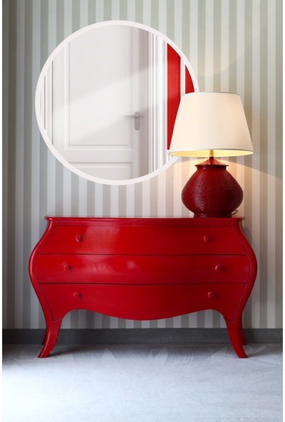 Hüma's Dekoratif Yuvarlak Beyaz Duvar Salon Ofis Aynası 60 cm Hüma's Dekoratif Yuvarlak Beyaz Duvar Salon Ofis Aynası 60 cm