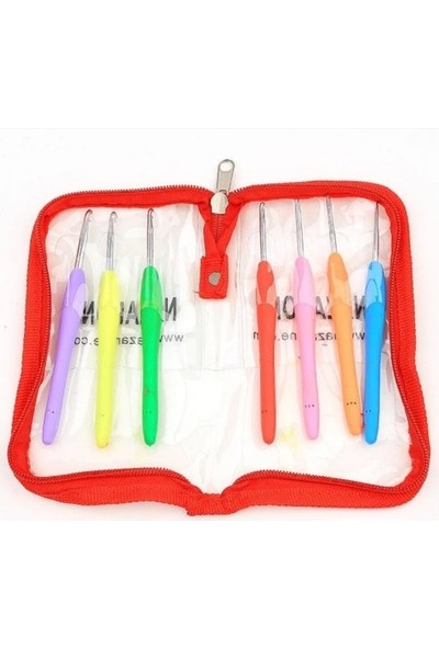 Nazarone Örgü 7'li Tığ Seti Silikon Saplı 2-2,5-3-3,5-4-4,5-5 Numaralı Özel Çantalı Nazarone Örgü 7'li Tığ Seti Silikon Saplı 2-2,5-3-3,5-4-4,5-5 Numaralı Özel Çantalı