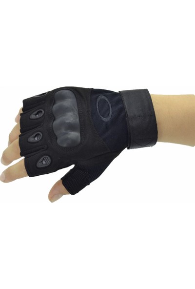 Mude M Beden Yarım Parmak Taktik Eldiven Siyah