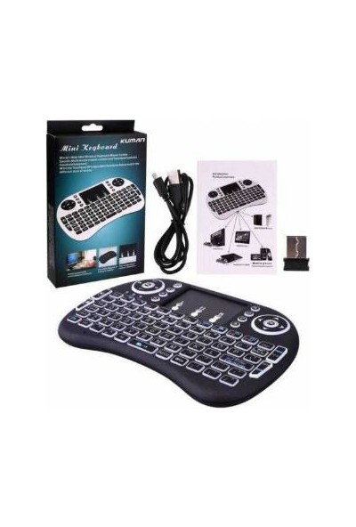Taled Işıklı Kablosuz Şarjlı I8 Mini Klavye Mouse Smart Tv-Tablet-Xbox Taled Işıklı Kablosuz Şarjlı I8 Mini Klavye Mouse Smart Tv-Tablet-Xbox