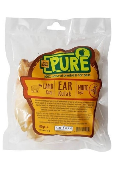 Delibon Kurutulmuş Kuzu Kulak Köpek Ödül Maması 100 gr