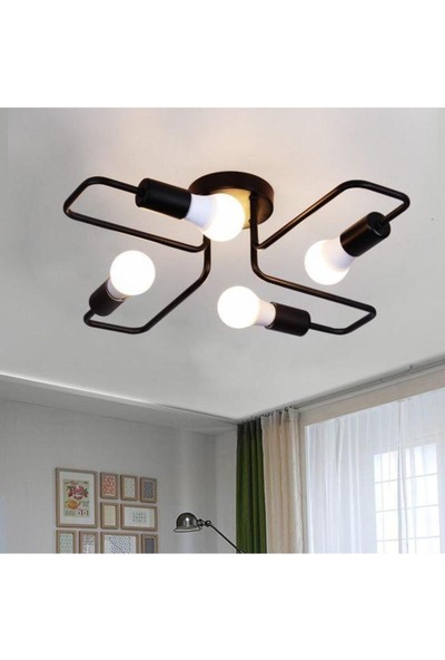 Esslight Pervane 4 Lü Siyah Plafonyer Tavan Avize Esslight Pervane 4 Lü Siyah Plafonyer Tavan Avize