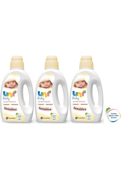 Uni Baby Sıvı Çamaşır Deterjanı 1800 ml 3'lü Set Sensitive (Hipoalerjenik) Uni Baby Sıvı Çamaşır Deterjanı 1800 ml 3'lü Set Sensitive (Hipoalerjenik)