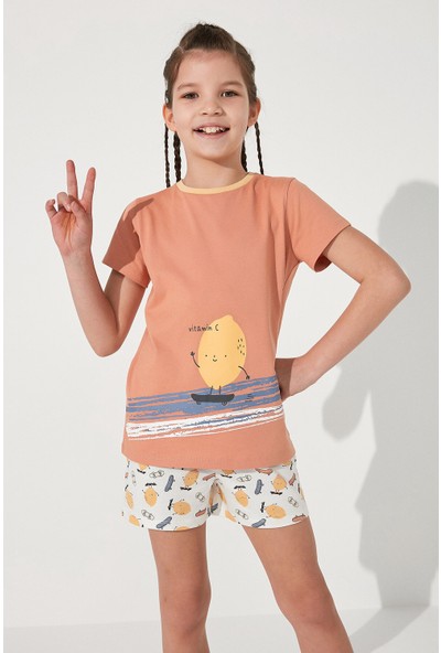 Penti Çok Renkli Kız Çocuk Ficus Vitamin 2li Pijama Takımı Penti Çok Renkli Kız Çocuk Ficus Vitamin 2li Pijama Takımı