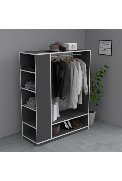 Kenzlife giysi dolabı abdullah 180x150x45 gri gardırop Kenzlife giysi dolabı abdullah 180x150x45 gri gardırop