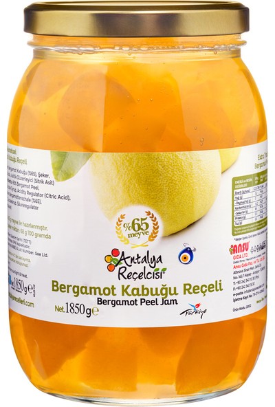 Antalya Reçelcisi Bergamot Kabuğu Reçeli 1850 gr Antalya Reçelcisi Bergamot Kabuğu Reçeli 1850 gr