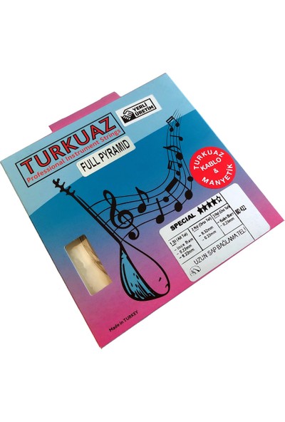 Turkuaz BD422 0.22 mm Full Pyramid Takım Tel Uzun Sap Bağlama Teli 022 Turkuaz BD422 0.22 mm Full Pyramid Takım Tel Uzun Sap Bağlama Teli 022