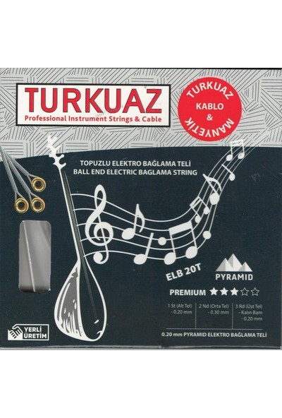 Turkuaz Elb 20T 0.20 mm Topuzlu Pyramid Takım Tel Elektro Bağlama Teli 020 Turkuaz Elb 20T 0.20 mm Topuzlu Pyramid Takım Tel Elektro Bağlama Teli 020