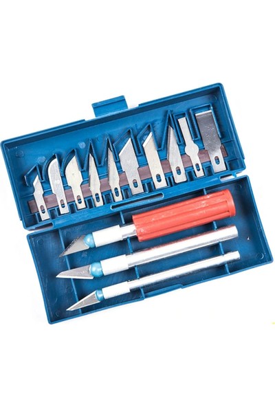 Buffer Zanaat 16 Parça Hobi Gravür Ahşap Heykel Çömlek Oyma Şekil Verme 13 Maket Bıçak Neşter Seti Buffer Zanaat 16 Parça Hobi Gravür Ahşap Heykel Çömlek Oyma Şekil Verme 13 Maket Bıçak Neşter Seti