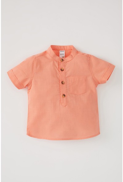 DeFacto Erkek Bebek Hakim Yaka Kısa Kollu Gömlek