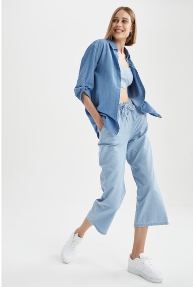 DeFacto Geniş Paça Cep Detaylı Relax Fit Kapri U7193AZ21SM DeFacto Geniş Paça Cep Detaylı Relax Fit Kapri U7193AZ21SM