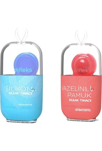 Otifleks Duş ve Yüzme Için Uygun Silikon Kulak Tıkacı 2'li + Kulak Tıkacı Vazelinli 4'lü