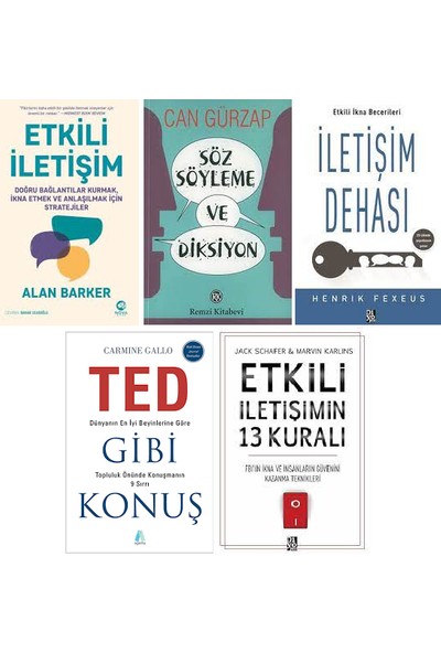 Iletişim Kişisel Gelişim 5 Kitap Set / Etkili Iletişim - Söz Söyleme ve Diksiyon - Iletişim Dehası - Ted Gibi Konuş - Etkili Iletişimin 13 Kuralı Iletişim Kişisel Gelişim 5 Kitap Set / Etkili Iletişim - Söz Söyleme ve Diksiyon - Iletişim Dehası - Ted Gibi Konuş - Etkili Iletişimin 13 Kuralı
