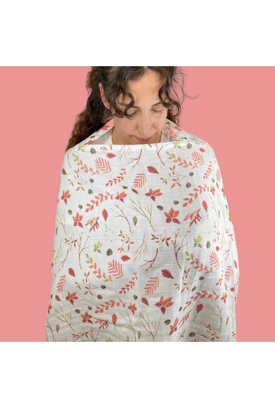 Candyron %100 Pamuk Müslin Bebek Emzirme Önlüğü - Turuncu