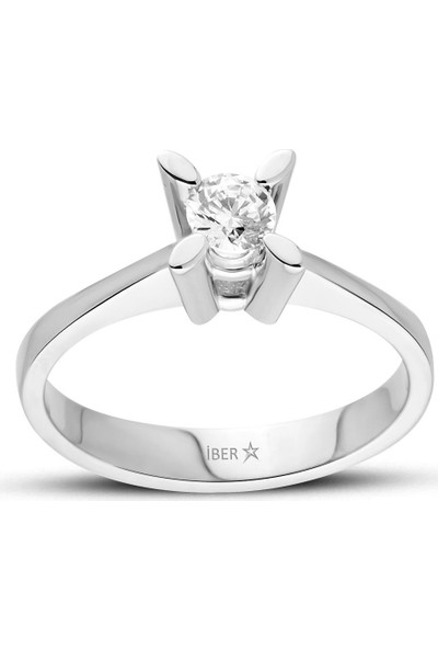 İber F Renk SI2 0.20 Karat Pırlanta Tektaş Yüzük - SYZF004-020HRD