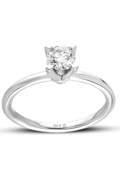 İber E Renk SI2 0.60 Karat Pırlanta Tektaş Yüzük-SYZE005-060HRD
