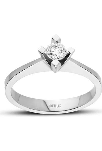 İber E Renk SI2 0.30 Karat Pırlanta Tektaş Yüzük - SYZE003-030HRD