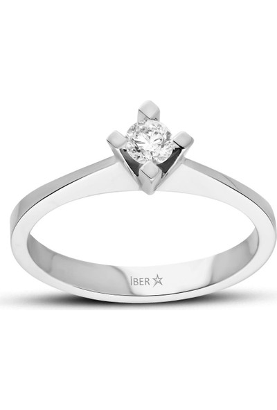 Iber F Renk Sı2 0.10 Karat Pırlanta Tektaş YÜZÜK-SYZF003-010