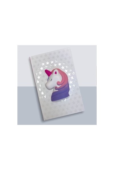 Şeker Ofisi Squishy Defter A5 Pembe Boynuz Unicorn