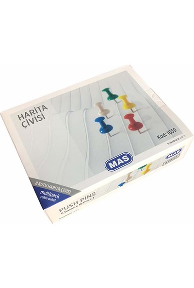 Mas 1659 Renkli Harita Çivisi 8’li