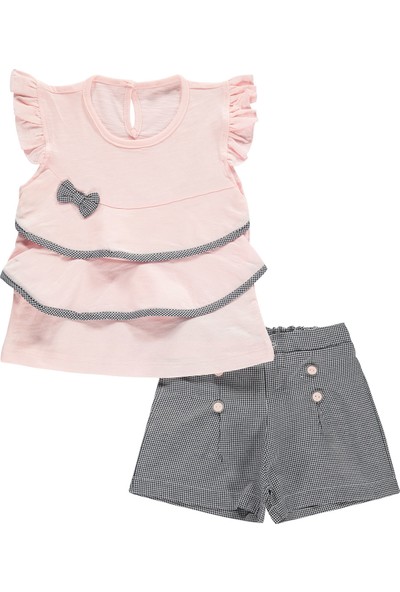 Civil Girls Kız Çocuk Şortlu Takım 2-5 Yaş Pudra