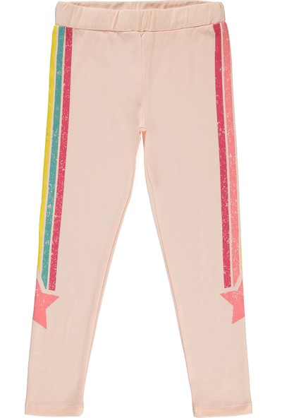 Cvl Kız Çocuk Uzun Tayt 6-9 Yaş Açık Somon