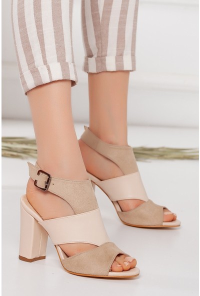 Magdalena Ten Yüksek Topuk Açık Burun Sandalet Magdalena Ten Yüksek Topuk Açık Burun Sandalet