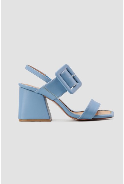 Limoya Mirabelle Mavi Kalın Kemer Detaylı Topuklu Sandalet Limoya Mirabelle Mavi Kalın Kemer Detaylı Topuklu Sandalet
