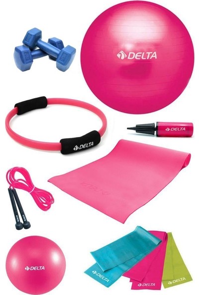 Delta 4 MM Minderli PFS Fuşya Full Pilates Seti ( 55 cm - 20 cm ) Delta 4 MM Minderli PFS Fuşya Full Pilates Seti ( 55 cm - 20 cm )
