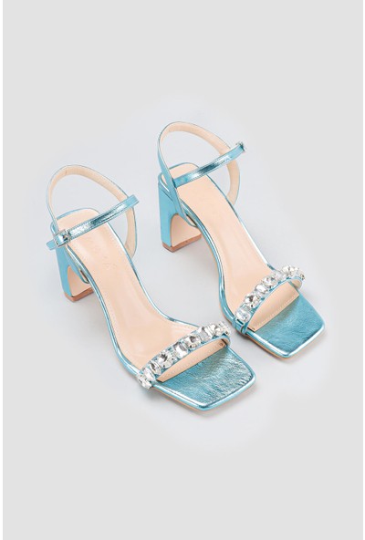 Limoya Nora Mavi Taşlı Ince Topuklu Sandalet Limoya Nora Mavi Taşlı Ince Topuklu Sandalet