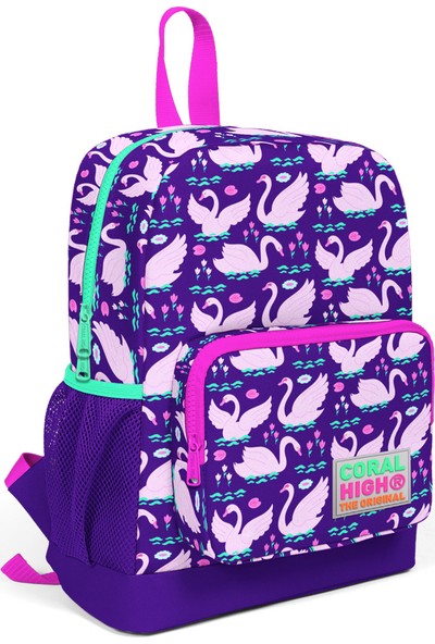 Coral High Kids Mor Kuğu Desenli Iki Bölmeli Ilkokul Sırt Çantası