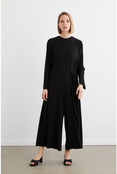 Terzi Dükkanı Basic Jarse Likralı Tulum Siyah Terzi Dükkanı Basic Jarse Likralı Tulum Siyah