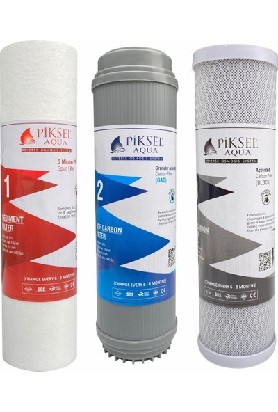 Piksel Aqua Ön Filtre Seti Açık Kasa Su Arıtma Cihazı Filtresi PKSMUH0065
