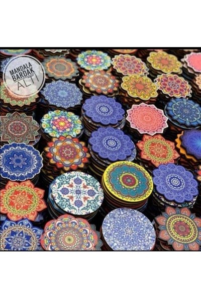 Easyso 6 Adet Ahşap Desenli Bardak Altlığı Tabanı