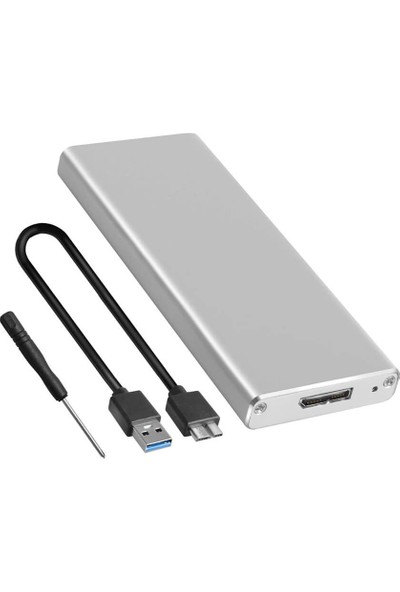 Wozlo M.2 Ngff To USB 3.0 SSD Sata HDD Harddisk Kutusu - Aliminyum Gri Wozlo M.2 Ngff To USB 3.0 SSD Sata HDD Harddisk Kutusu - Aliminyum Gri
