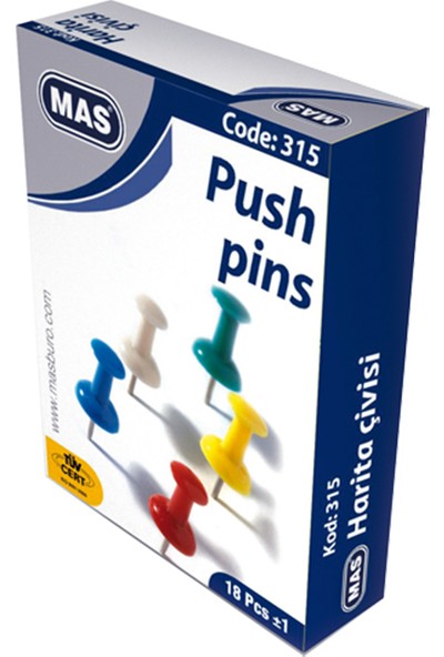 Mas Harita Çivisi Karışık Renkli 315